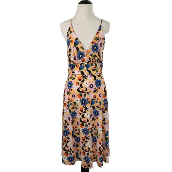 Modcloth | Dresses | Modcloth Floral Yellow Vacay Midi Slip Dress M ...